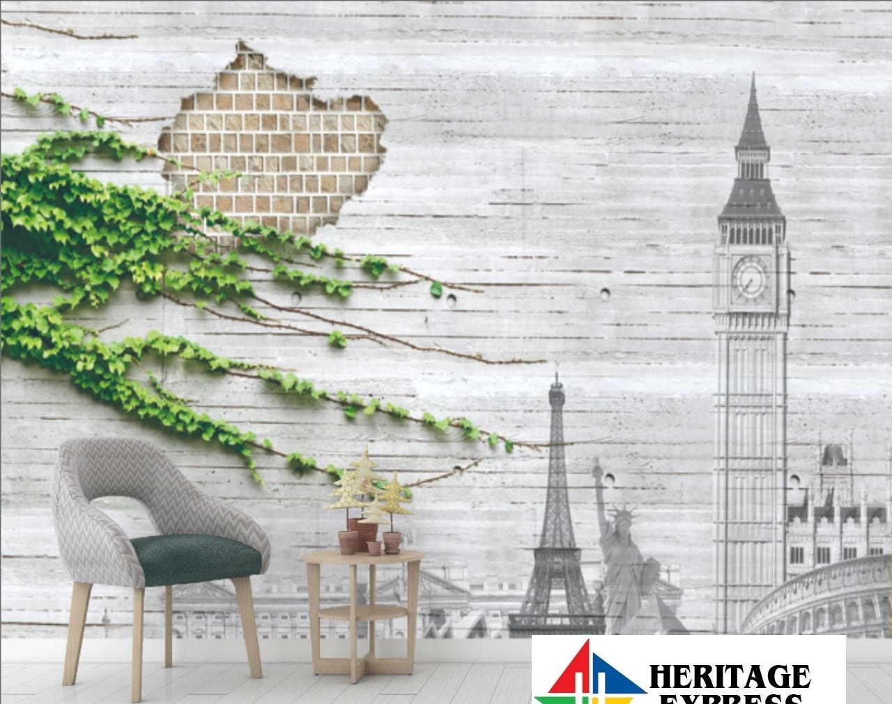 PVC 3D Wallpaper Print Indoor Wall Mural – Heritage